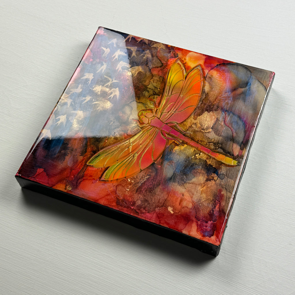 Fluro Dragonfly birds original-wall-painting-pops-by-artist-porirua-nz ...