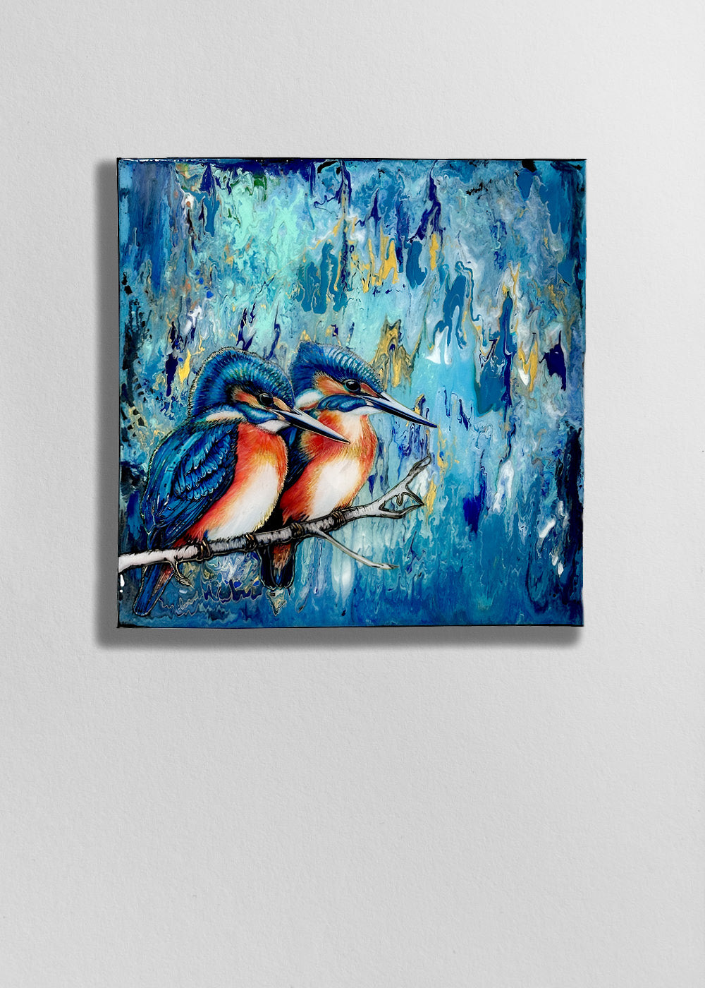 Sacred Kingfisher Bird Kōtare Rua New Zealand-painting-wall-art-artist ...