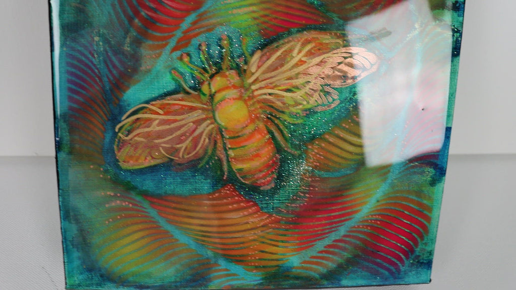 Trippy Bee honeybee painting wall art decor online new zealand gallery ...